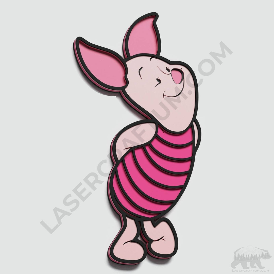 Piglet Layered Design for cutting - LaserCraftum