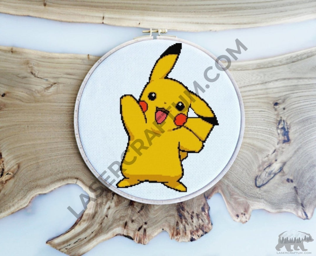 Pikachu Cross Stitch PDF Pattern - LaserCraftum