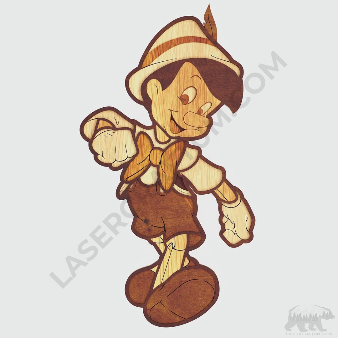 Pinocchio Layered Design for cutting - LaserCraftum