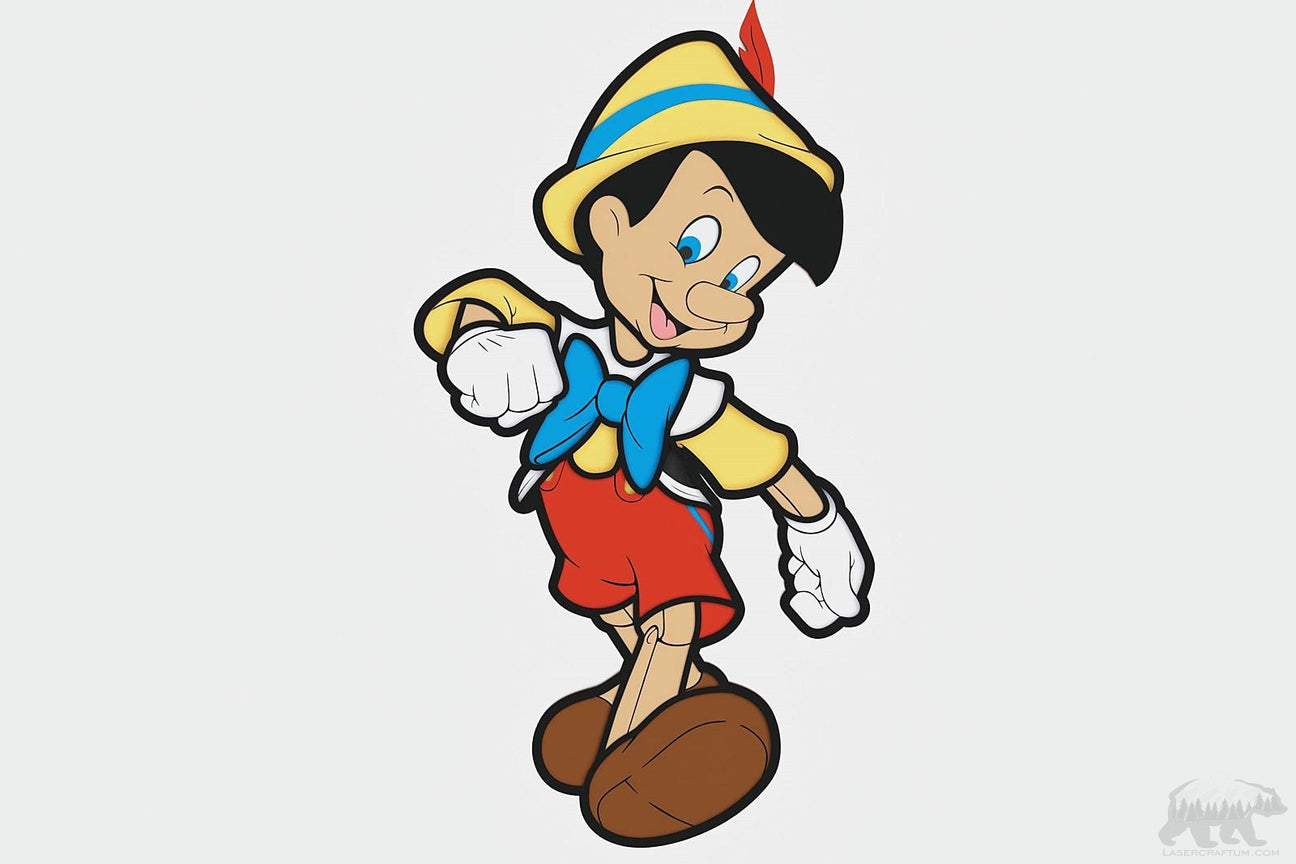 Pinocchio Layered Design for cutting - LaserCraftum