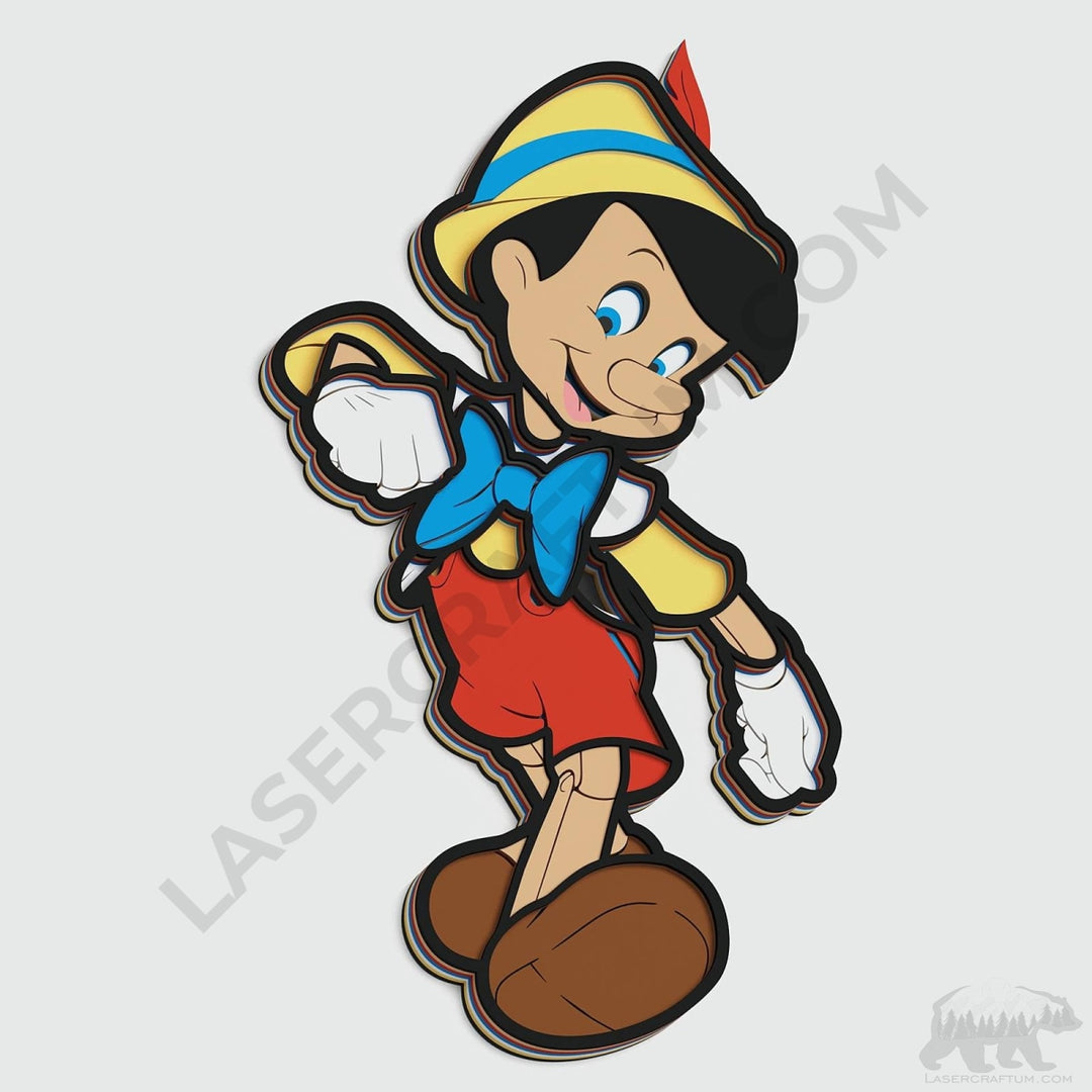 Pinocchio Layered Design for cutting - LaserCraftum