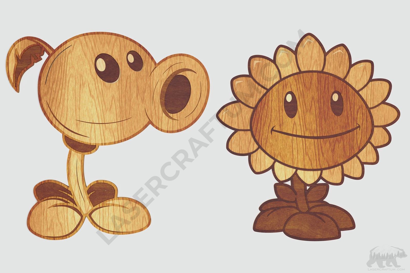Plants vs Zombies Set of Layered Designs for cutting - LaserCraftum