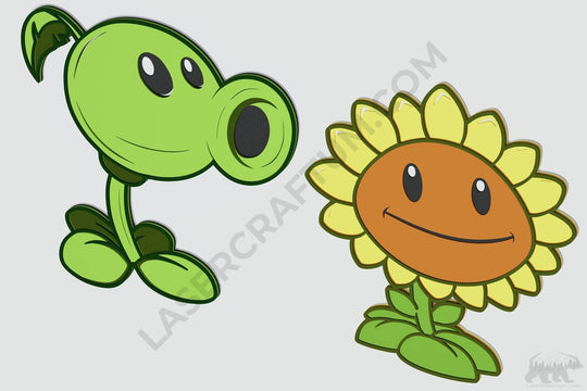 Plants vs Zombies Set of Layered Designs for cutting - LaserCraftum