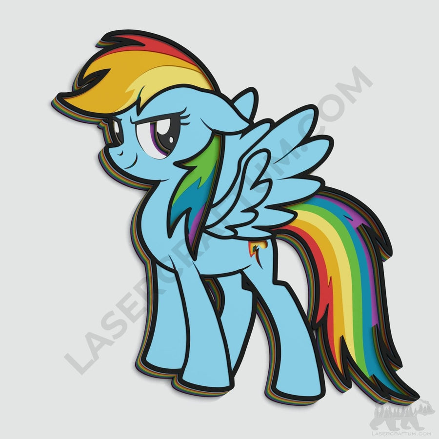Pony Layered Design for cutting - LaserCraftum