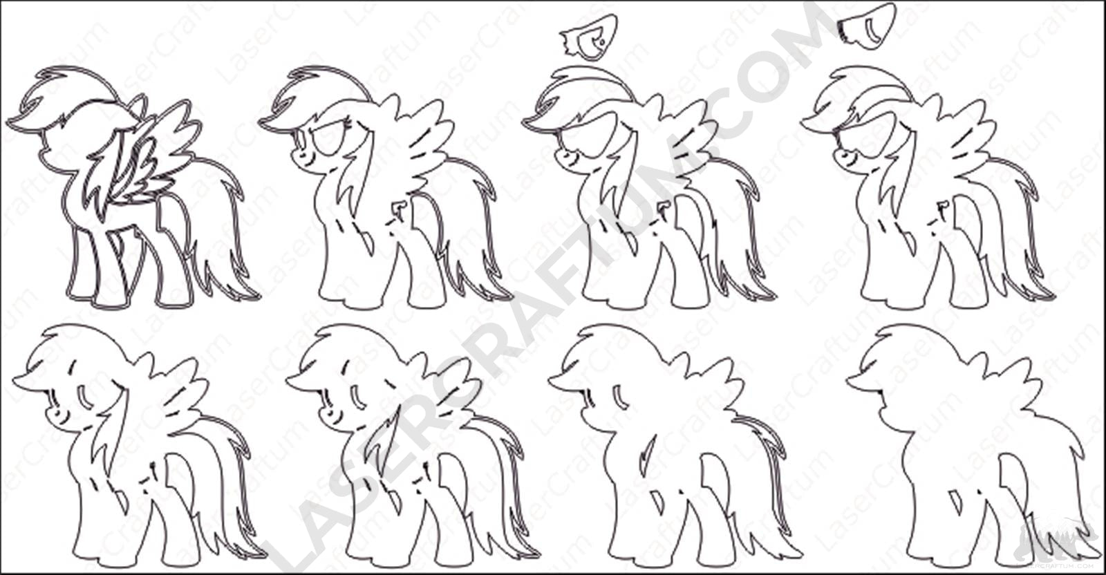Pony Layered Design for cutting - LaserCraftum