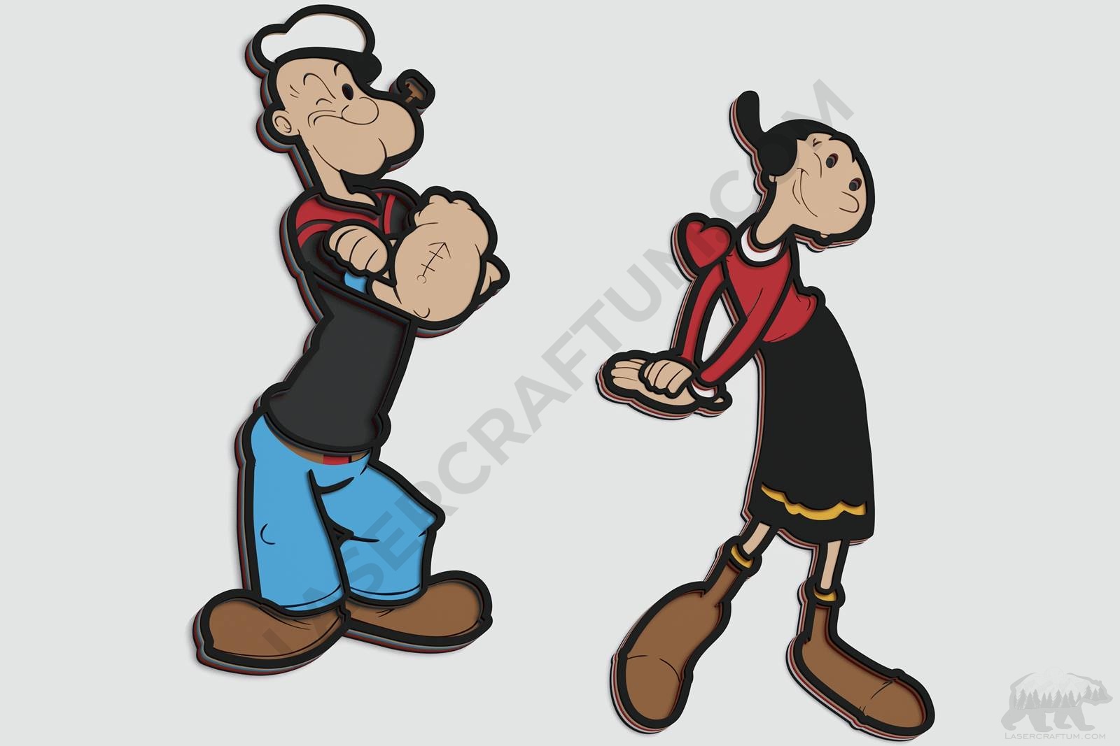 Popeye And Olive Oil Drawing Popeye & Olive Oil Playing Golf Cartoon