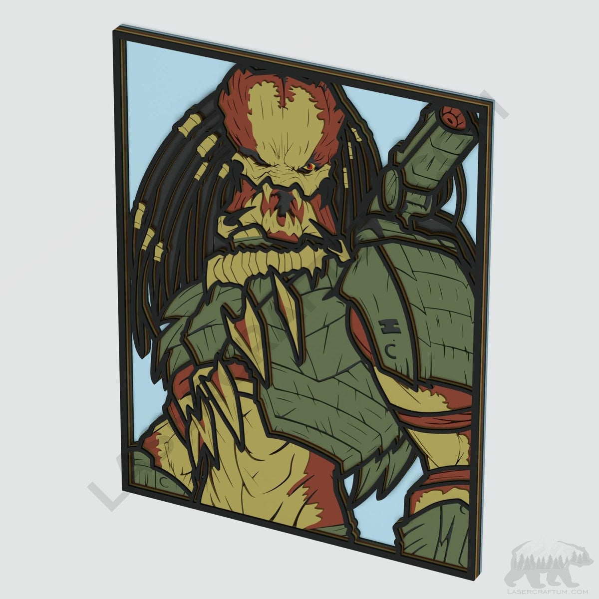 Predator Layered Design for cutting - LaserCraftum