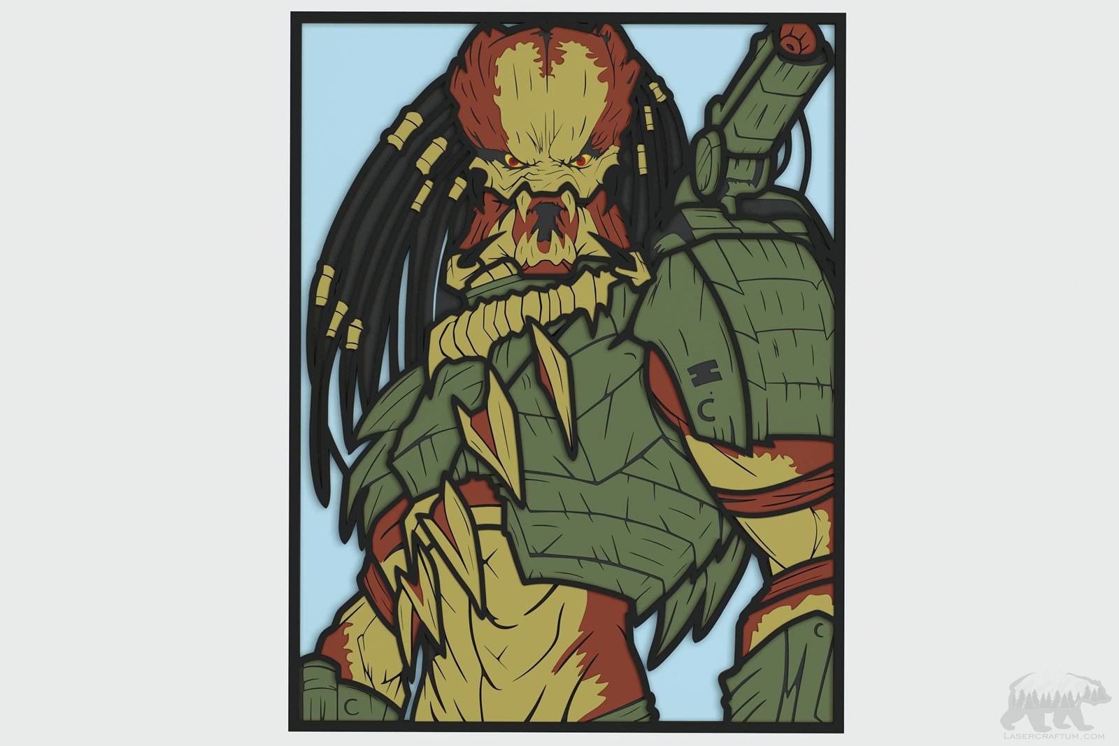 Predator Layered Design for cutting - LaserCraftum