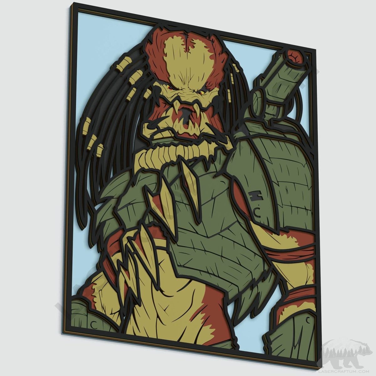 Predator Layered Design for cutting - LaserCraftum