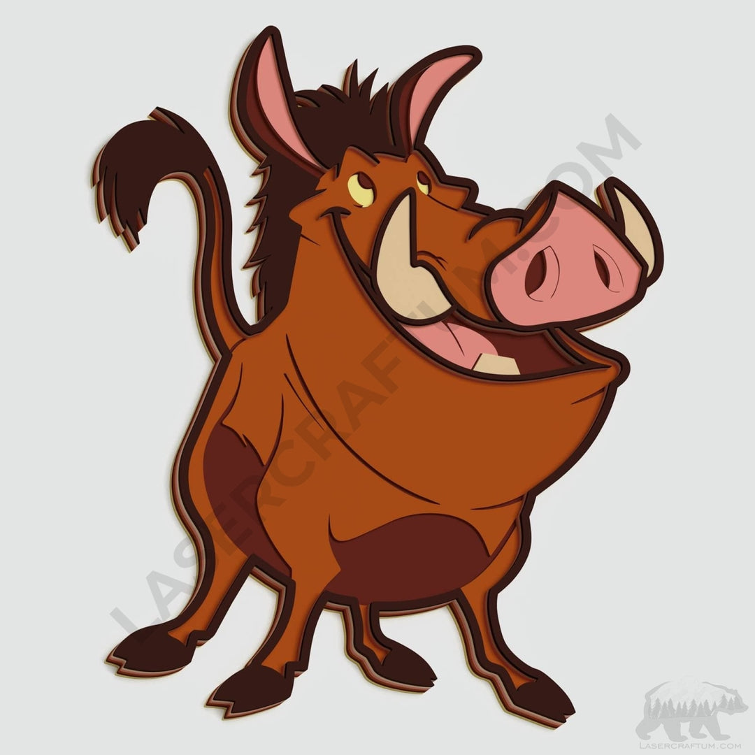 Pumba Layered Design for cutting - LaserCraftum