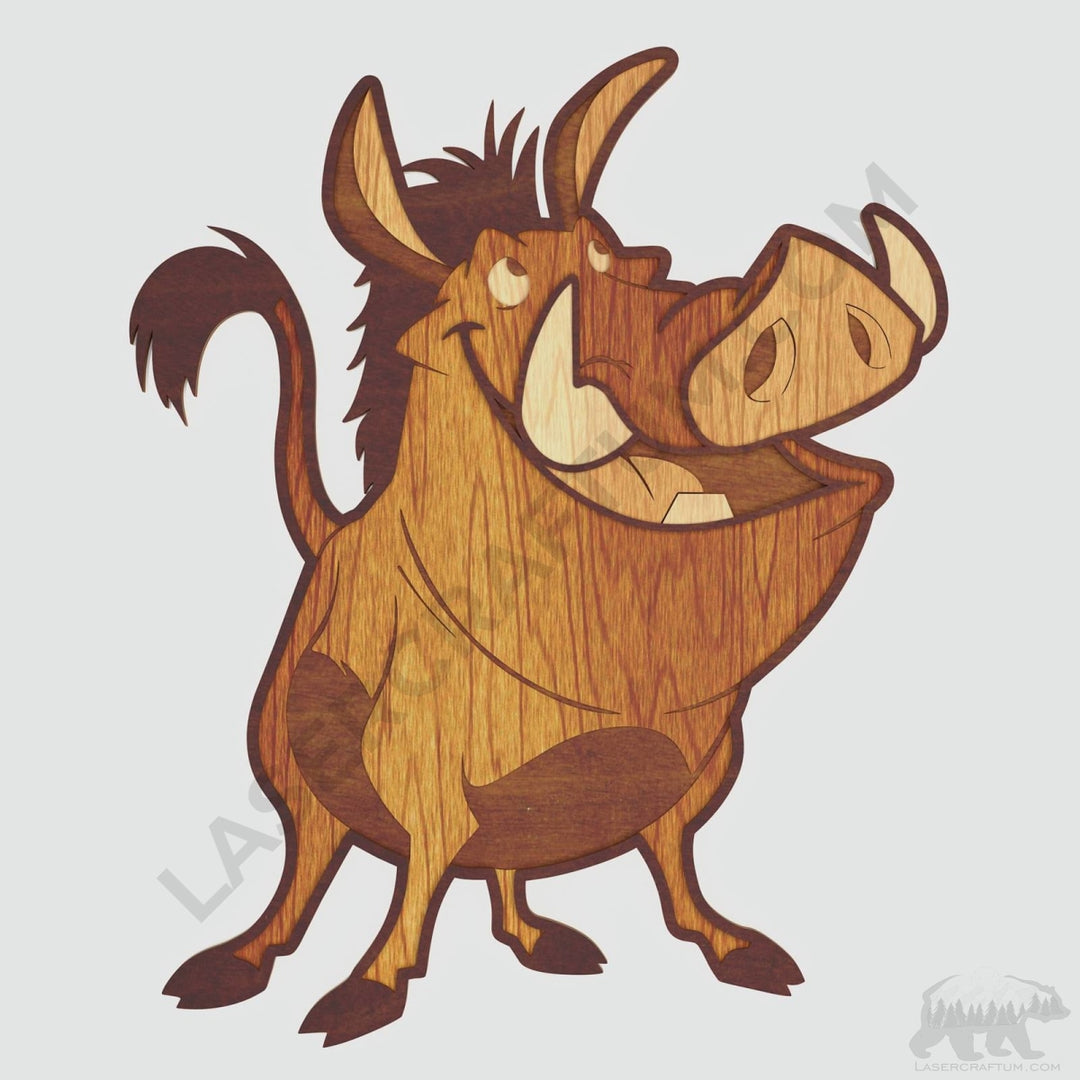 Pumba Layered Design for cutting - LaserCraftum