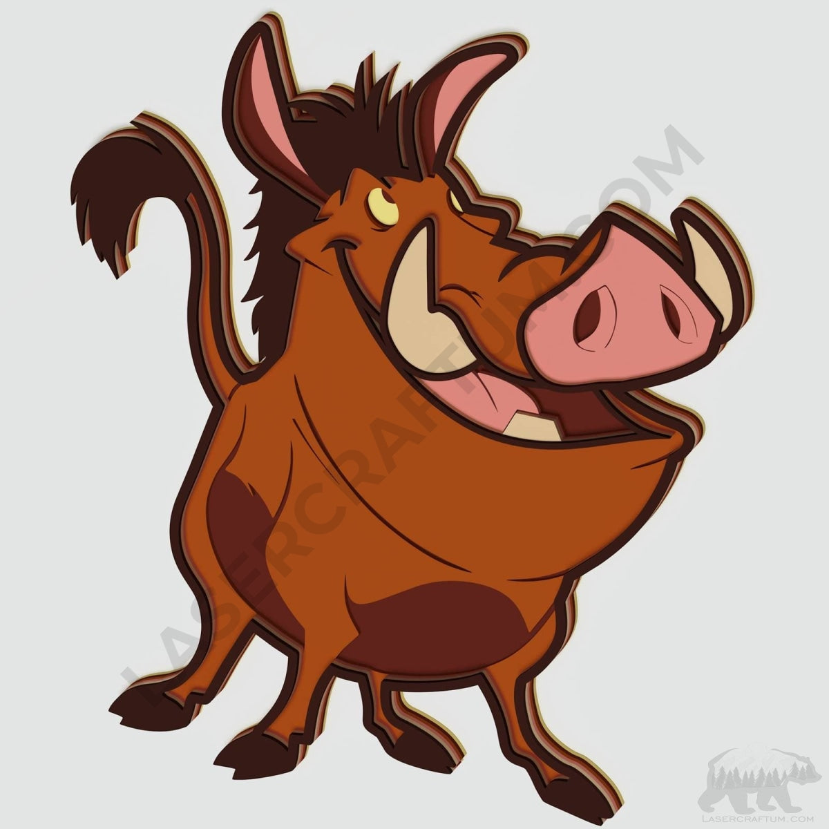 Pumba Layered Design for cutting - LaserCraftum