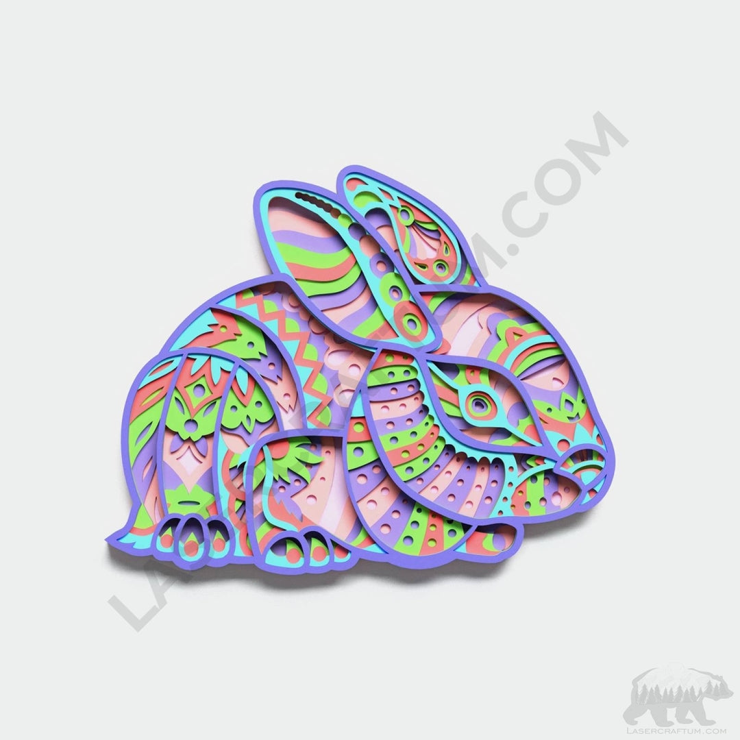 Rabbit Layered Design for cutting - LaserCraftum