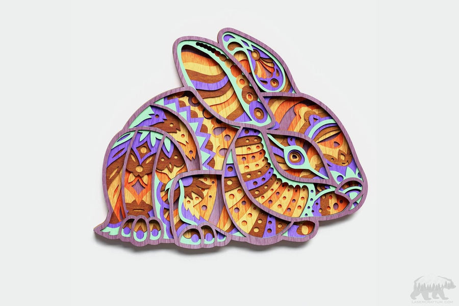 Rabbit Layered Design for cutting - LaserCraftum