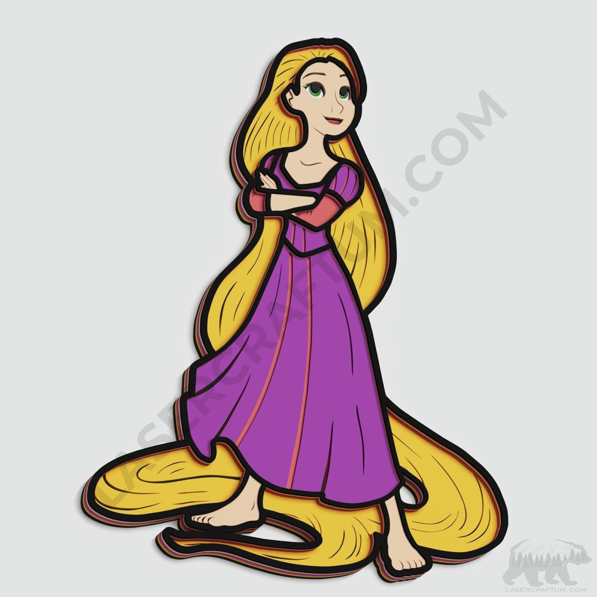 Rapunzel Layered Design for cutting - LaserCraftum