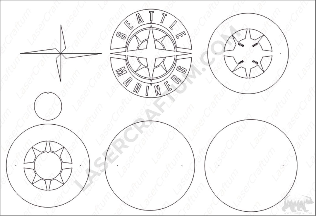Seattle Mariners Layered Design for cutting - LaserCraftum