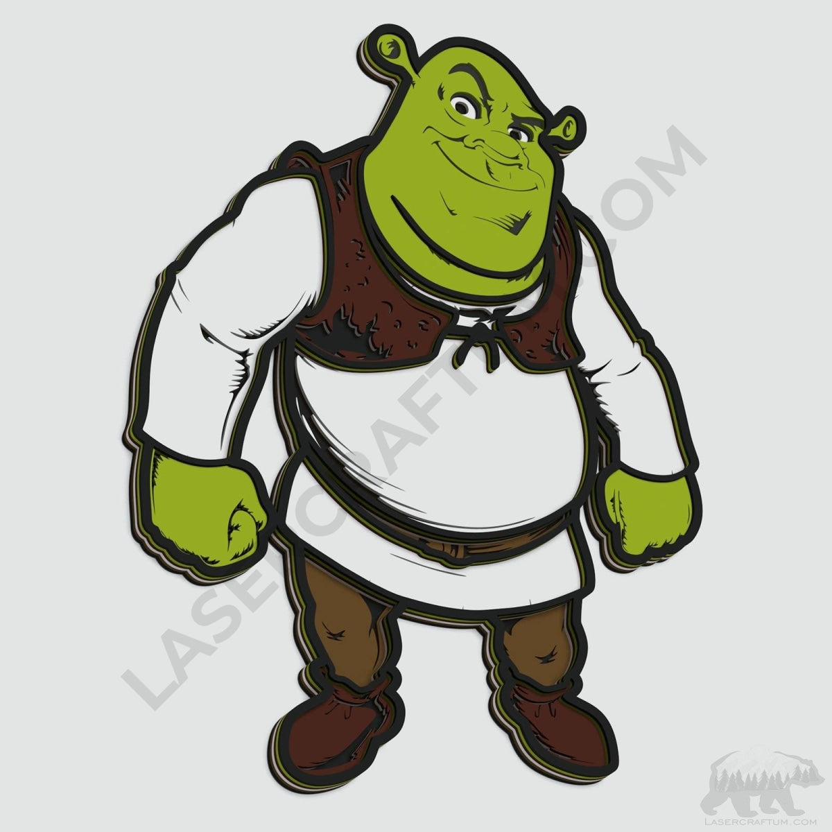 Shrek Layered Design for cutting - LaserCraftum