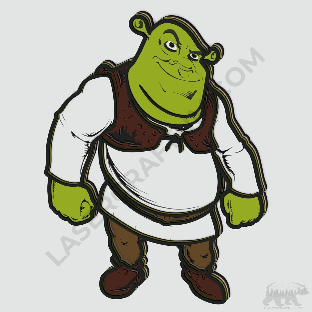 Shrek Layered Design for cutting - LaserCraftum