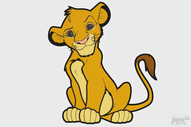 Simba Layered Design for cutting - LaserCraftum