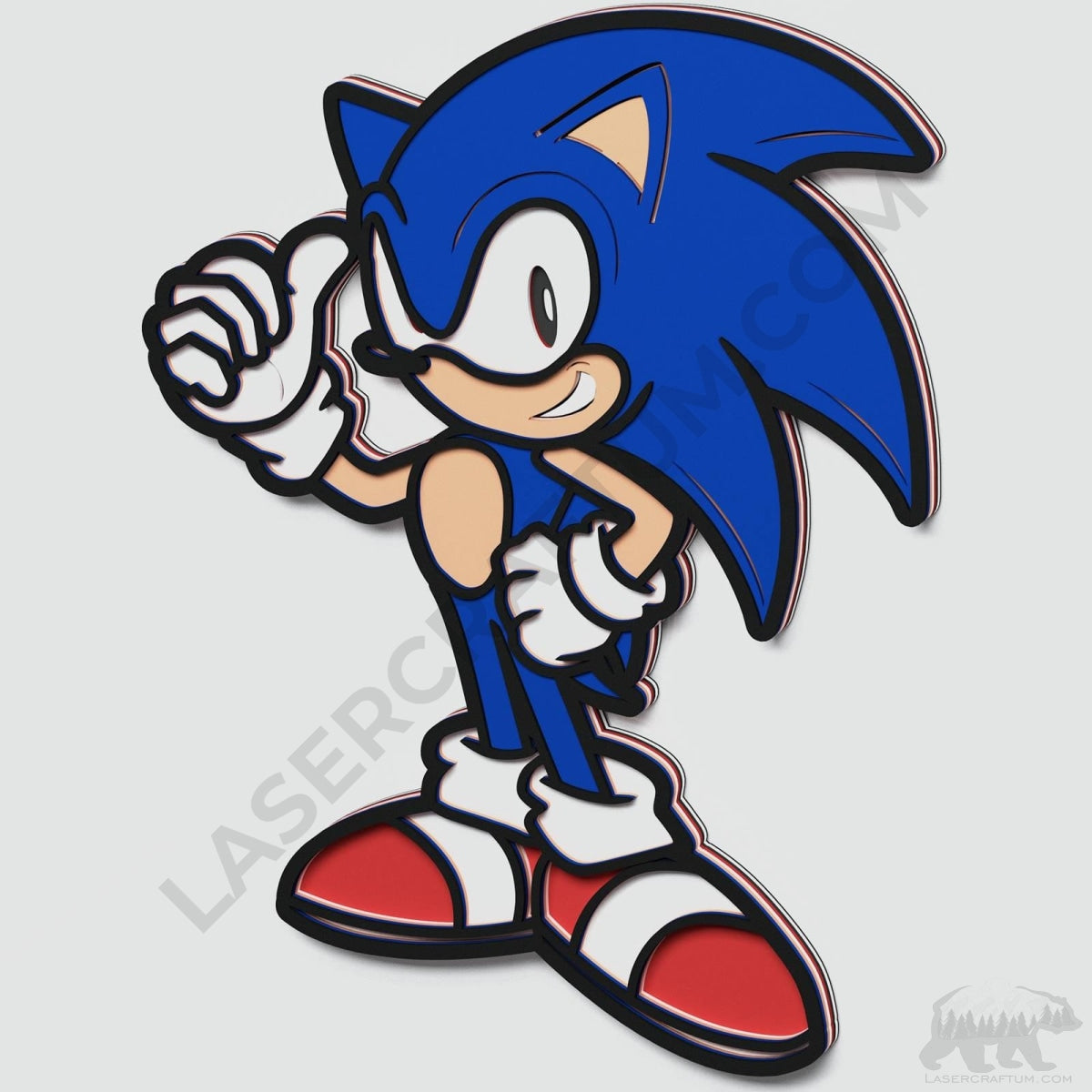 Sonic Layered Design for cutting - LaserCraftum