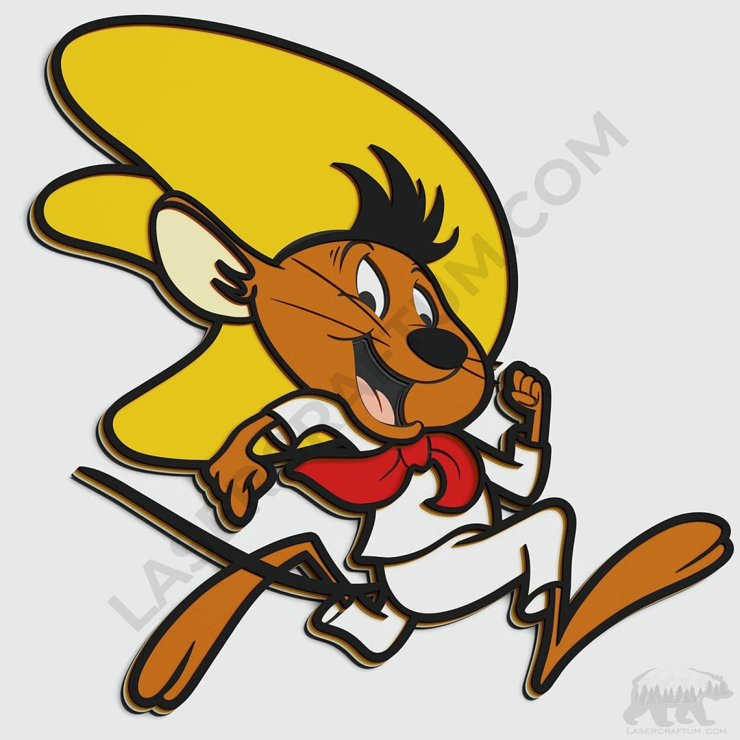 Speedy Gonzales Layered Design for cutting - LaserCraftum