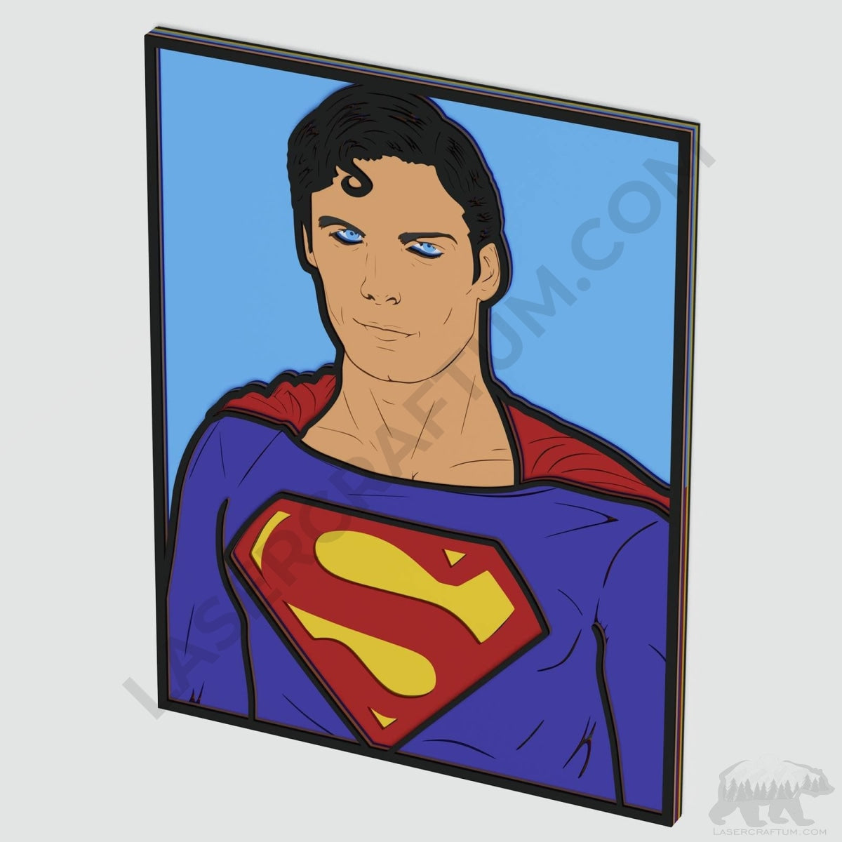 Superman v3 Layered Design for cutting - LaserCraftum