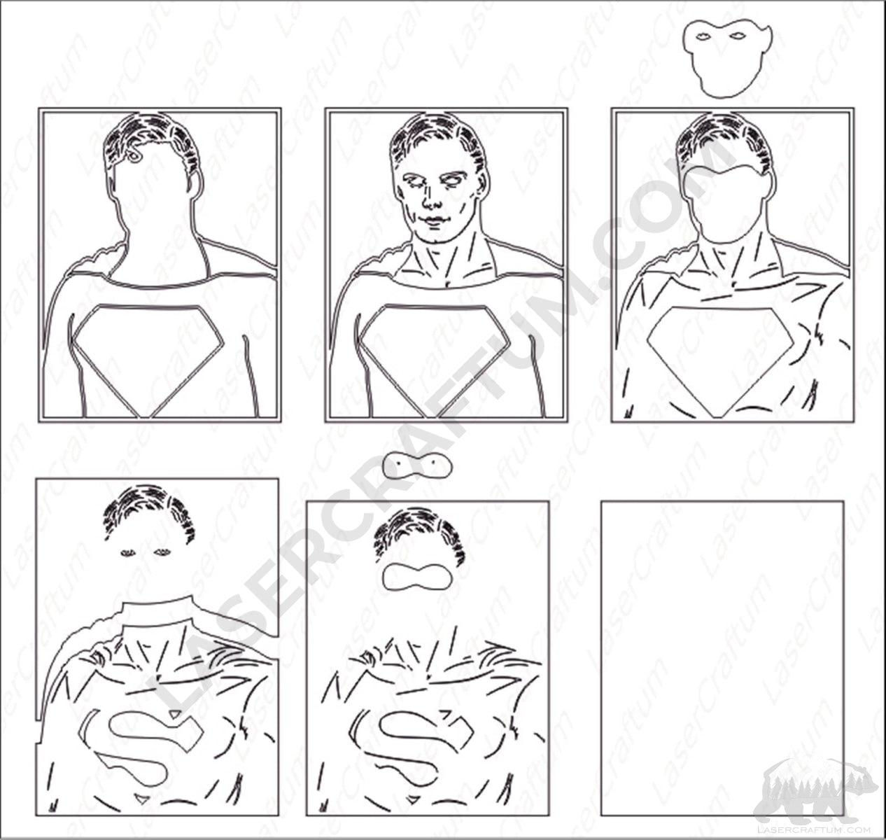 Superman v3 Layered Design for cutting - LaserCraftum