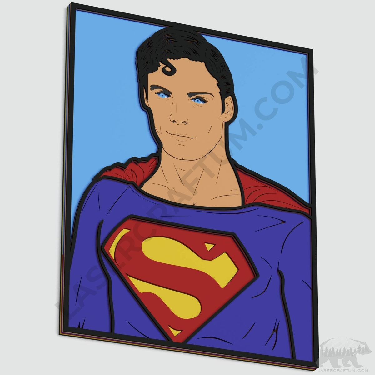 Superman v3 Layered Design for cutting - LaserCraftum