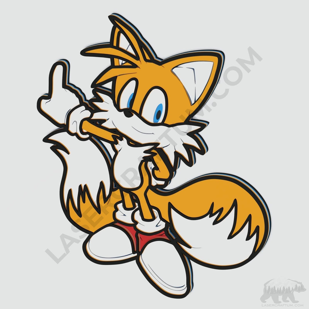 Tails Layered Design for cutting - LaserCraftum