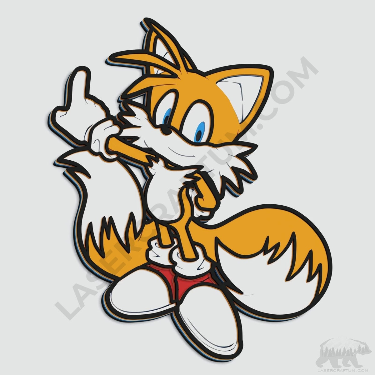 Tails Layered Design for cutting - LaserCraftum