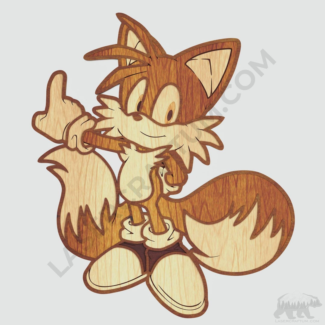 Tails Layered Design for cutting - LaserCraftum