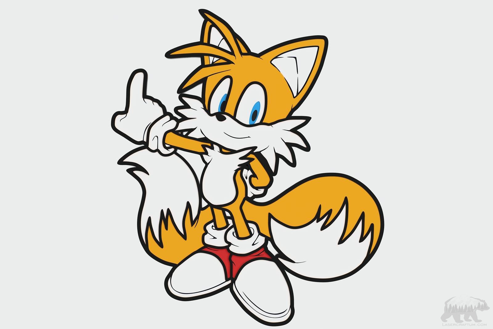 Tails Layered Design for cutting - LaserCraftum