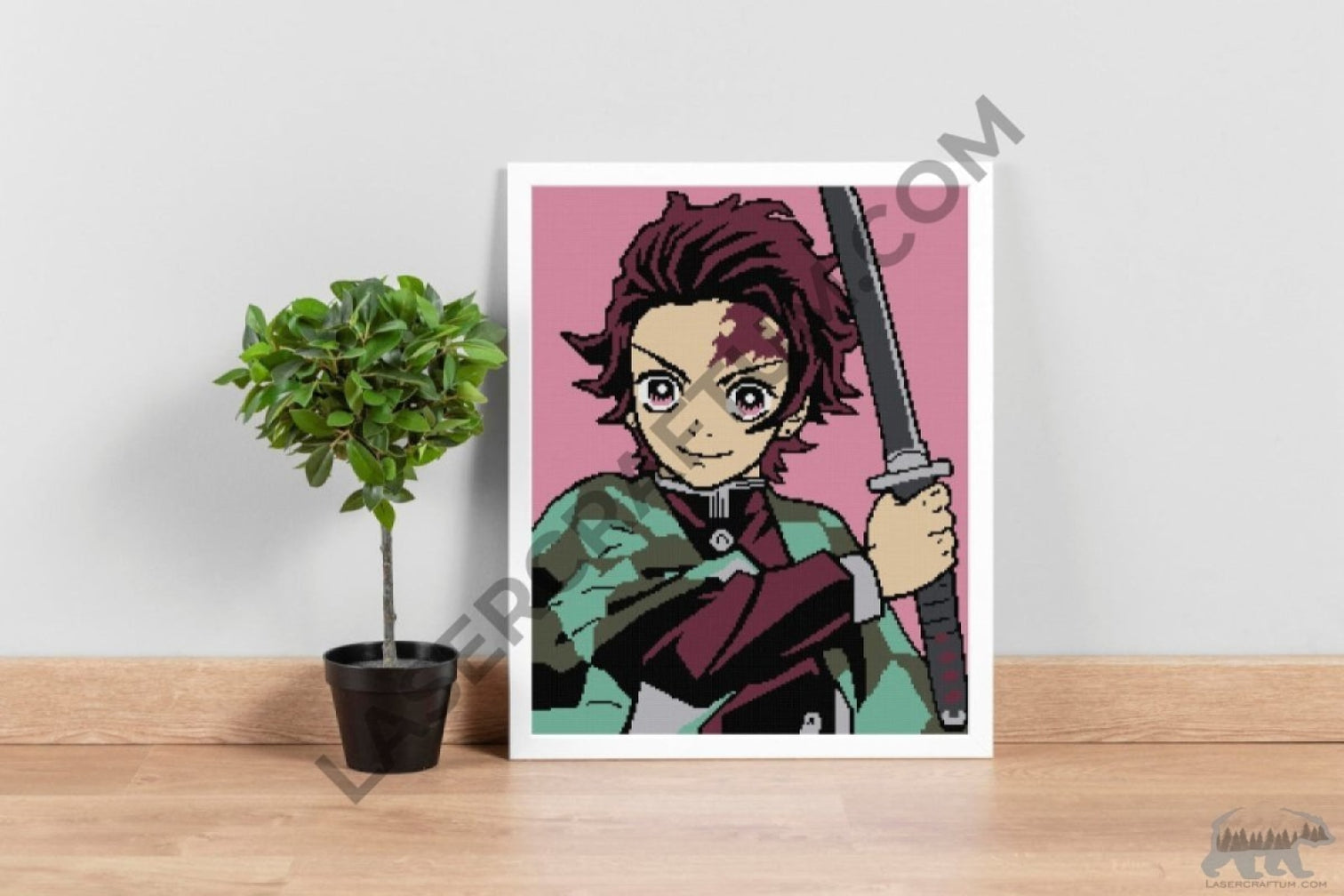 Tanjiro Cross Stitch PDF Pattern - LaserCraftum
