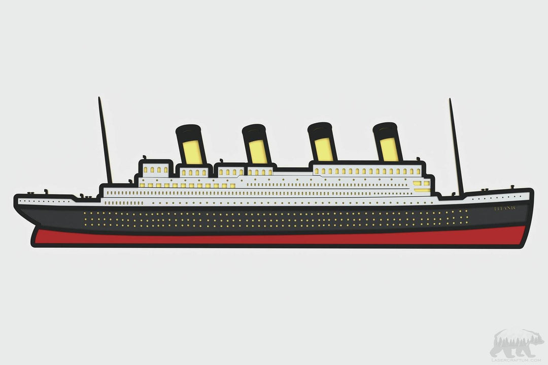 Titanic Layered Design for cutting - LaserCraftum