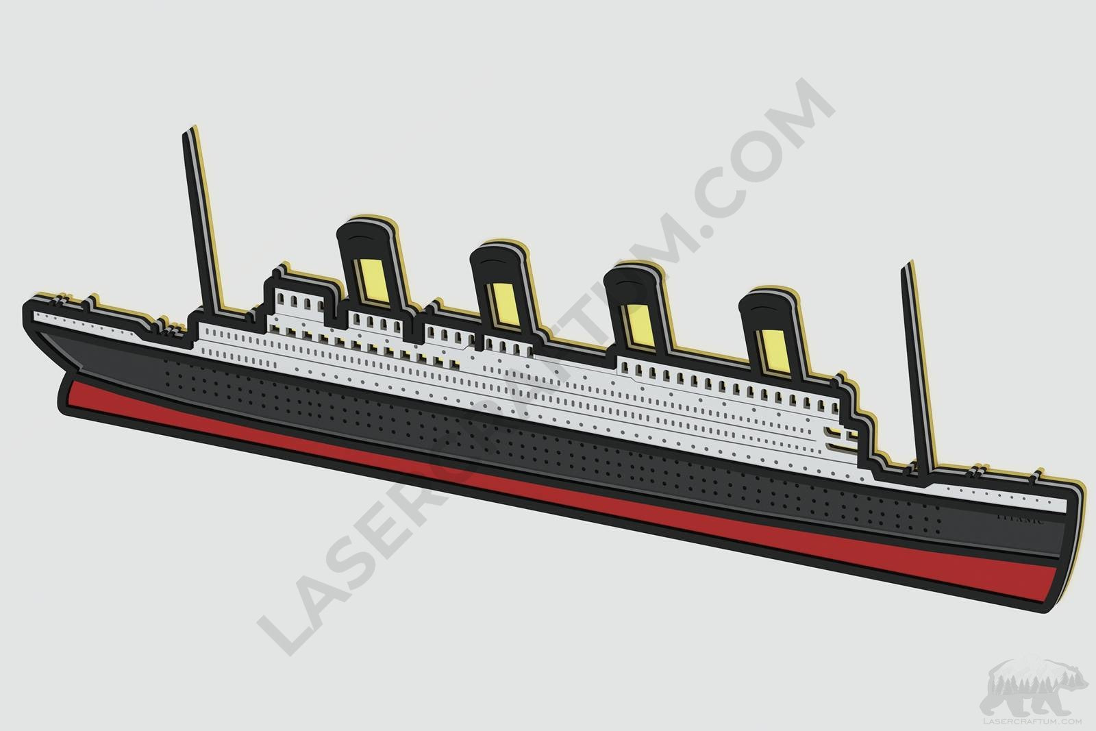 Titanic Layered Design for cutting - LaserCraftum