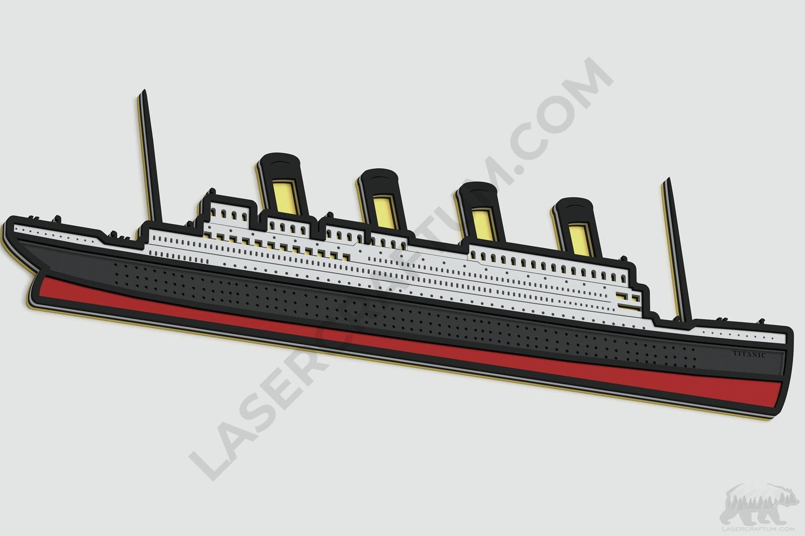 Titanic Layered Design for cutting - LaserCraftum