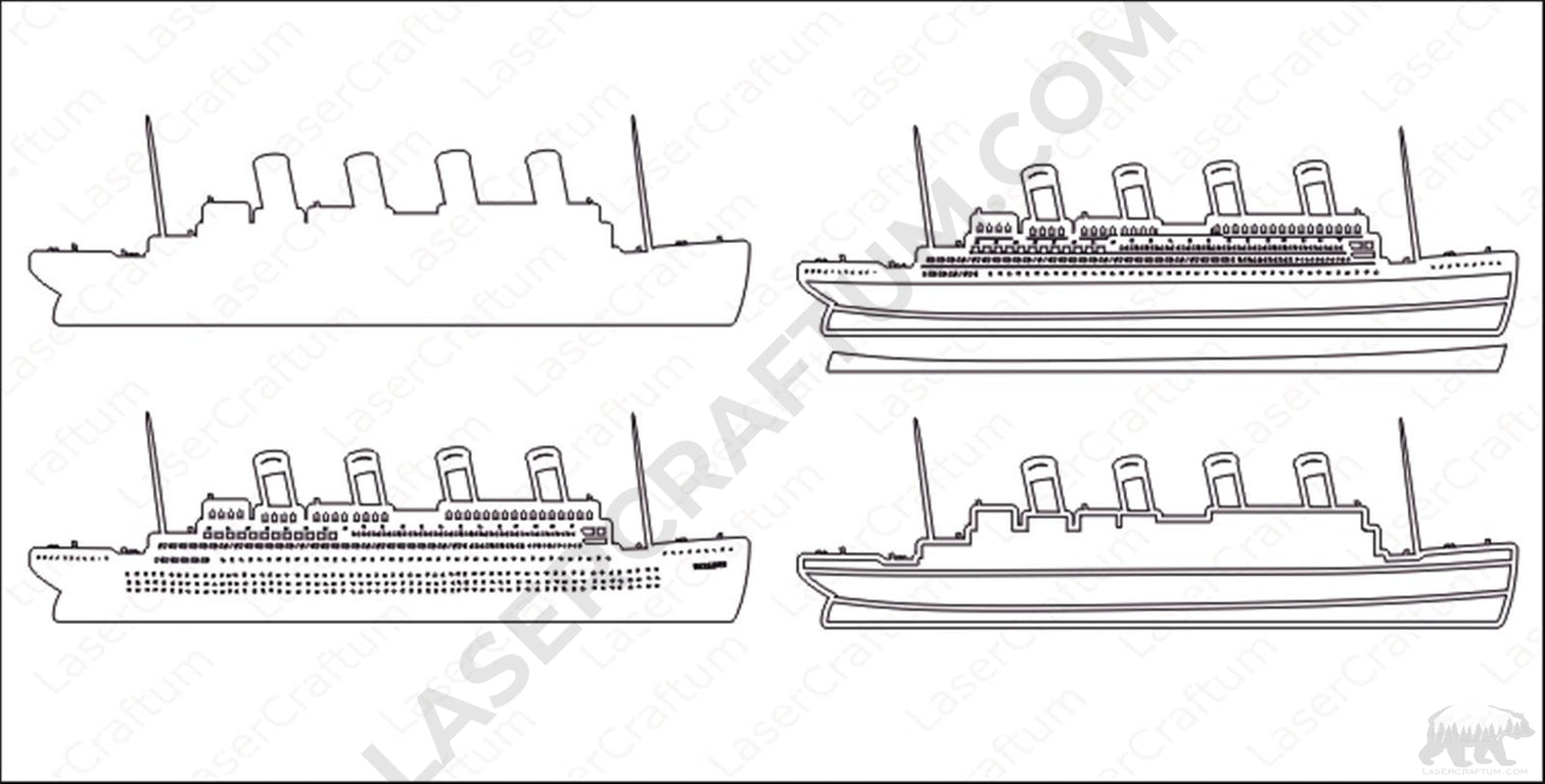 Titanic Layered Design for cutting - LaserCraftum