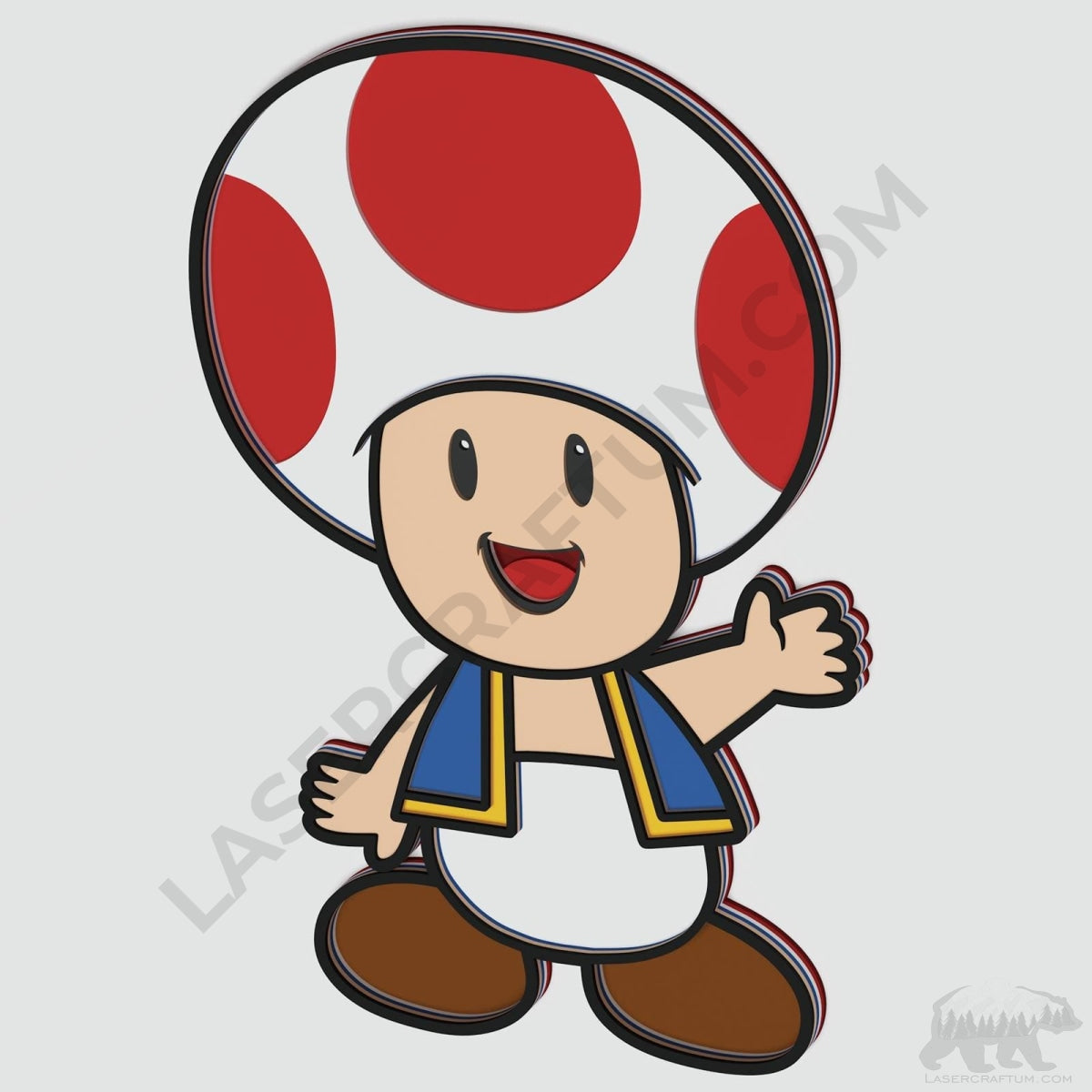 Toad Layered Design for cutting - LaserCraftum