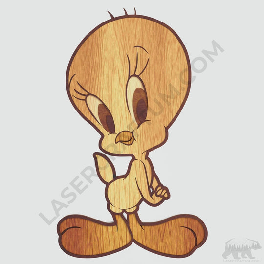 Tweety Layered Design for cutting - LaserCraftum