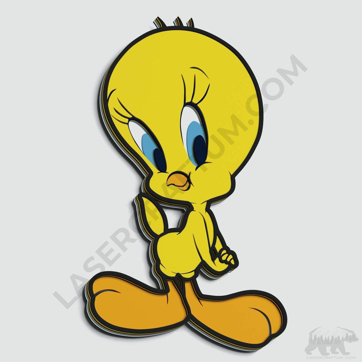 Tweety Layered Design for cutting - LaserCraftum