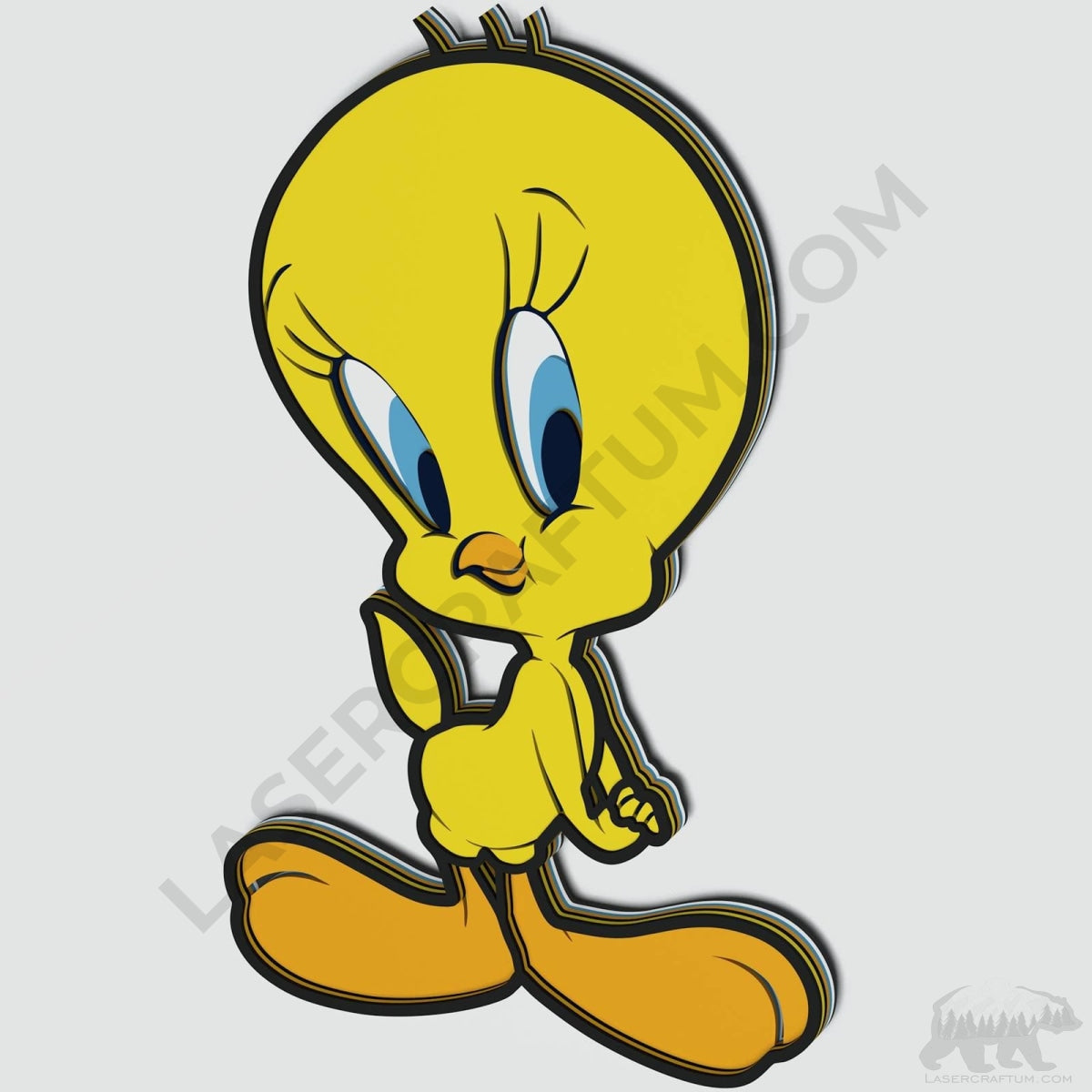 Tweety Layered Design for cutting - LaserCraftum