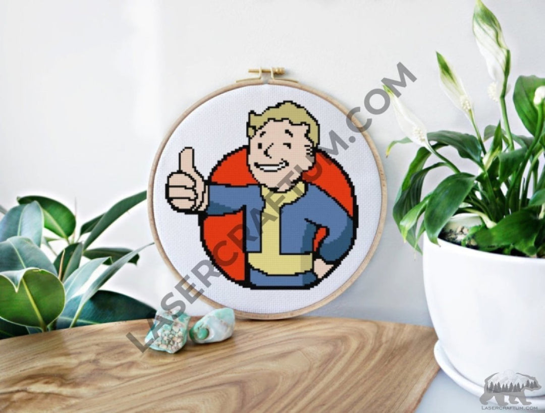 Vault Boy Cross Stitch PDF Pattern - LaserCraftum