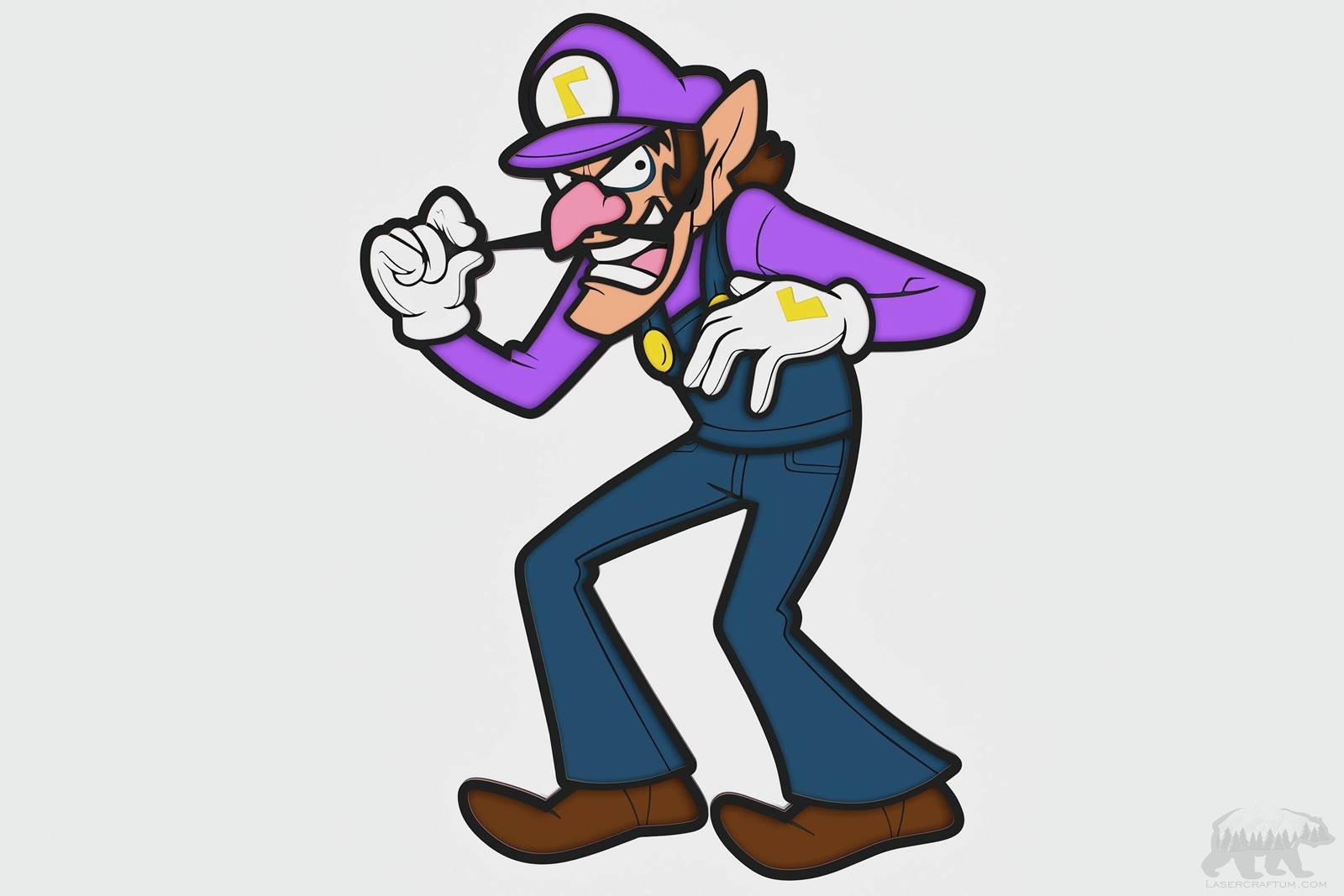 Waluigi Layered Design for cutting - LaserCraftum