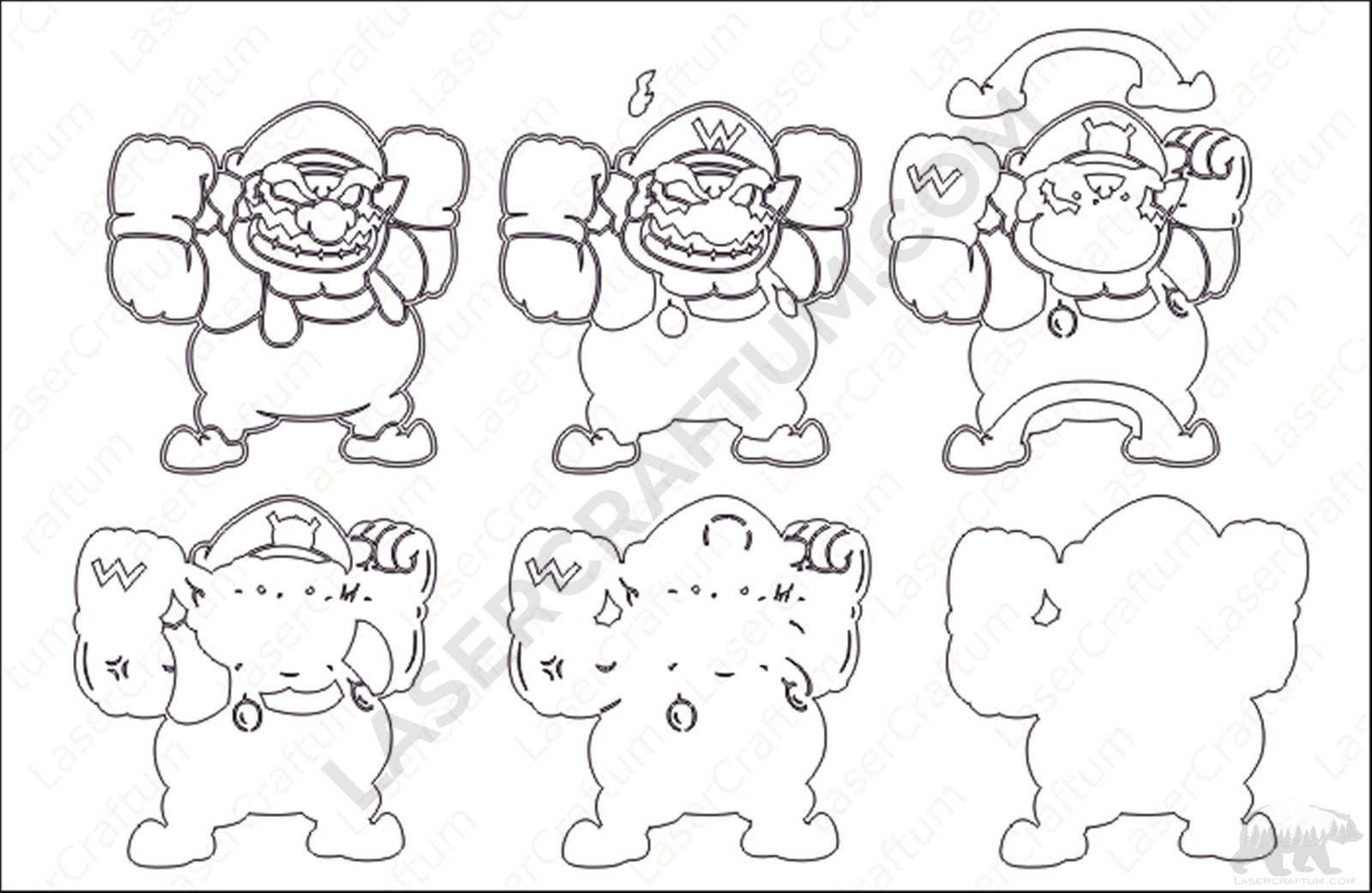 Wario Layered Design for cutting - LaserCraftum