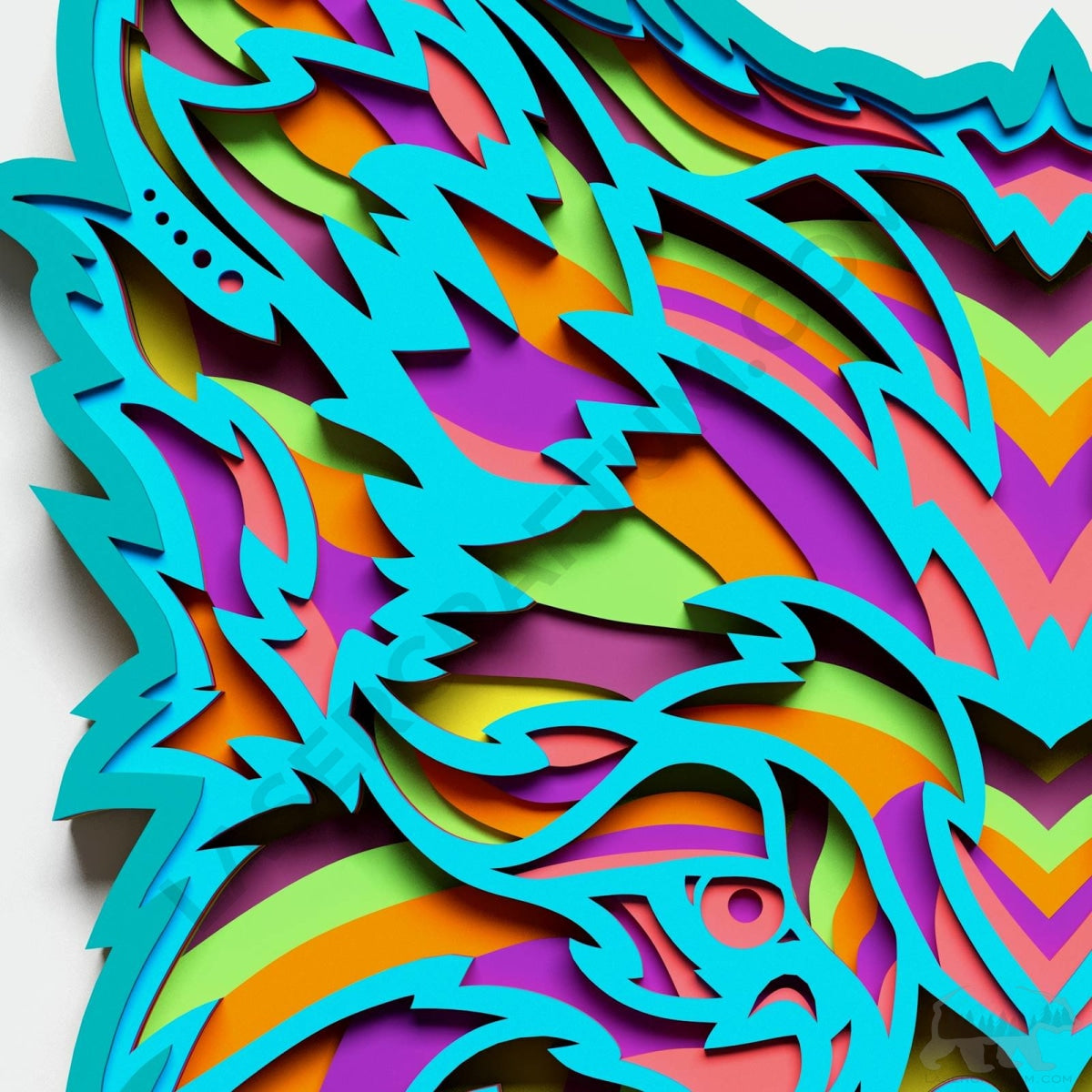 Wolf Layered Design for cutting - LaserCraftum