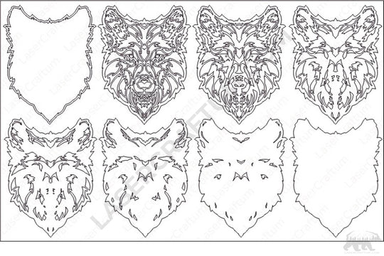 Wolf Layered Design for cutting - LaserCraftum