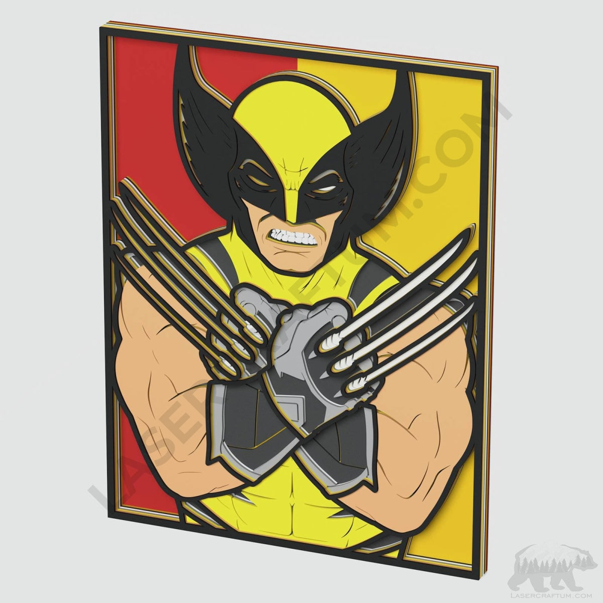 Wolverine Layered Design for cutting - LaserCraftum