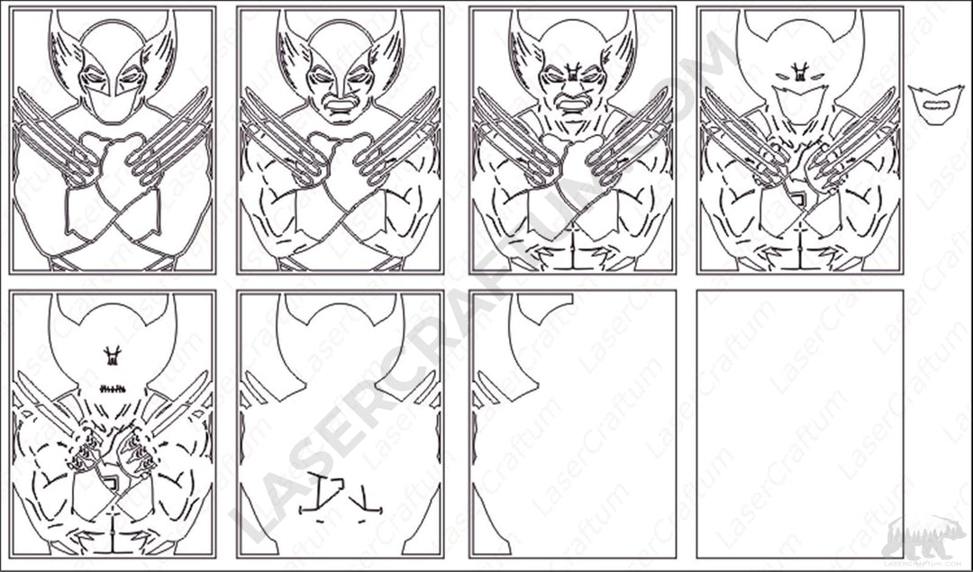 Wolverine Layered Design for cutting - LaserCraftum