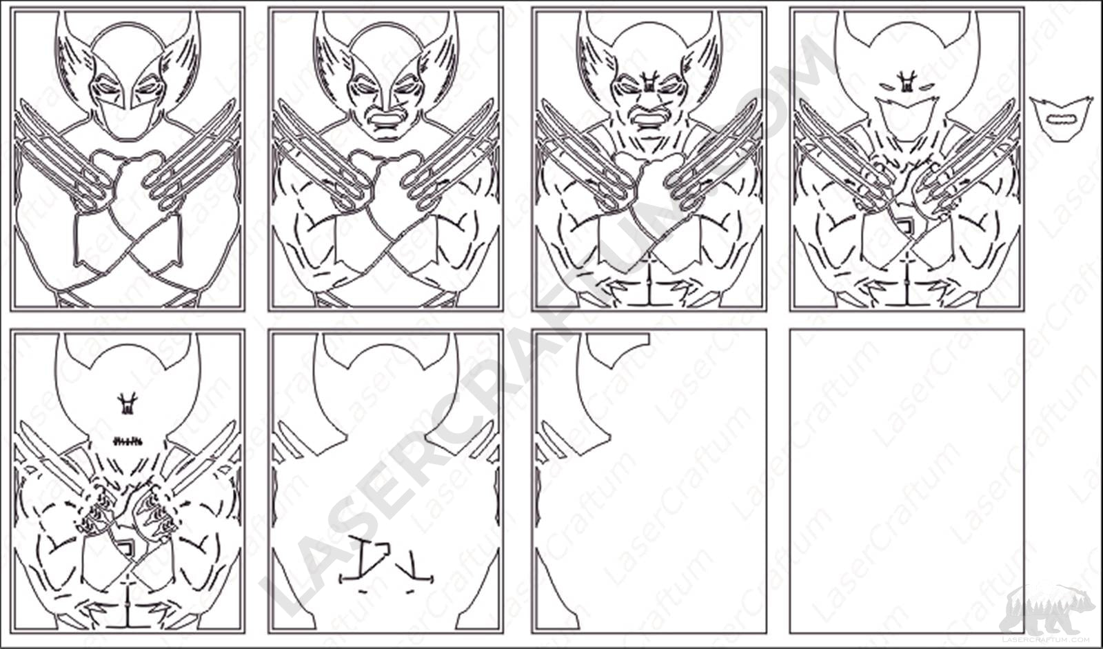 Wolverine Layered Design for cutting - LaserCraftum