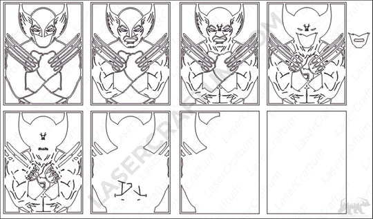 Wolverine Layered Design for cutting - LaserCraftum